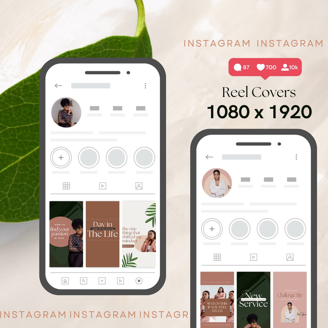 Neutral Reel Covers, Social Media Templates Canva, Coaching Instagram ...
