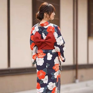 Japanese Yukata Set 3pcs Set With Obi Belt/ Japanese Women - Etsy