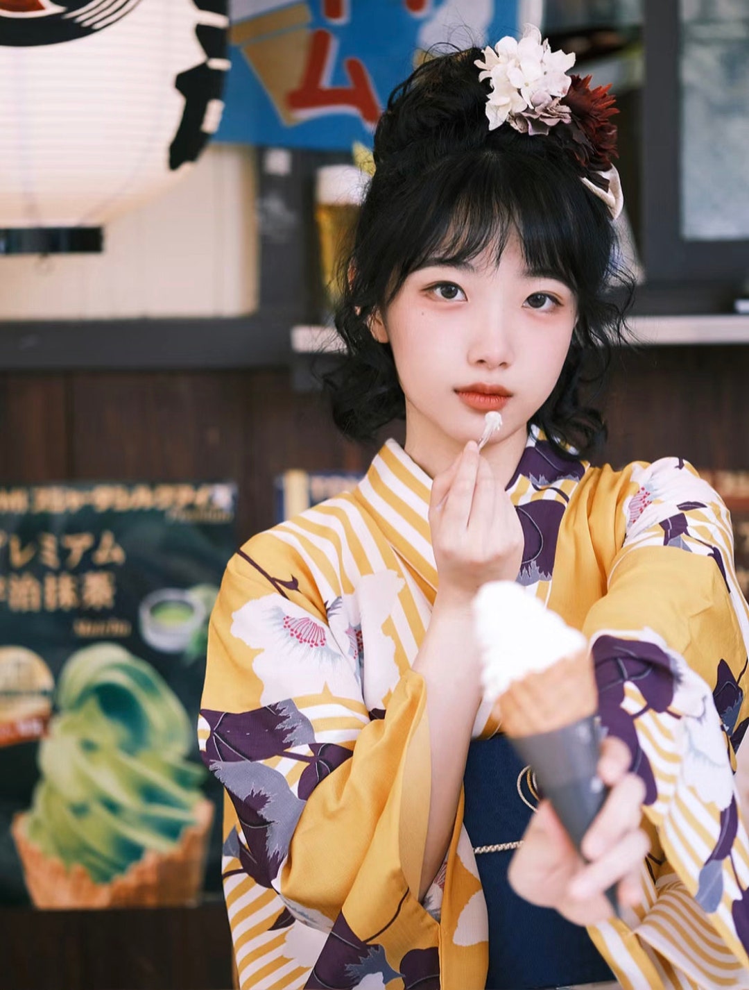 Women's Yellow Summer Yukata Kimono, Japanese Yukata - Etsy