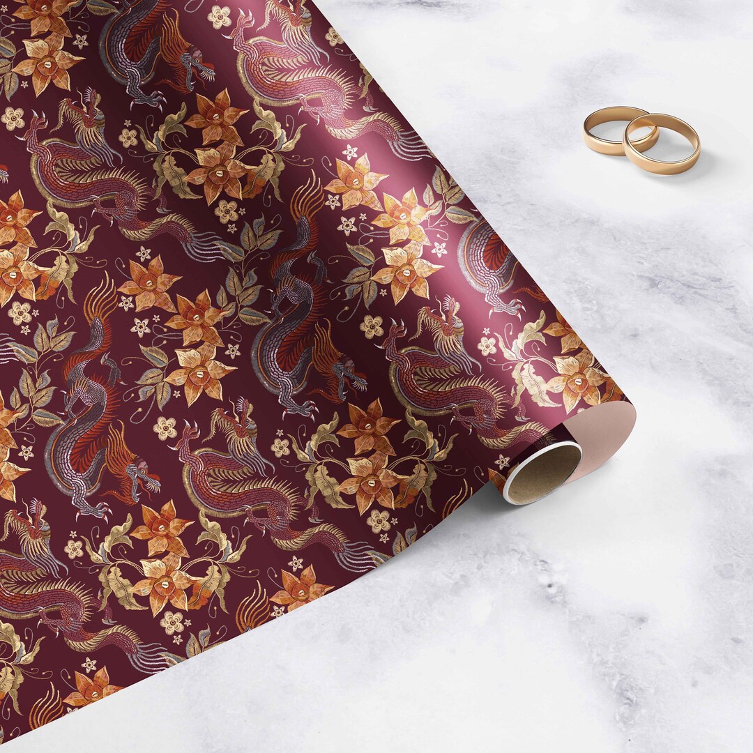 2 Sheets 5070cm Chinese Dragon Wrapping Paper/ Luxury Gift - Etsy