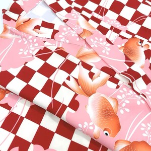 Japanese Checker Goldfish Kimono With Obi Belt Set watch the Video for ...