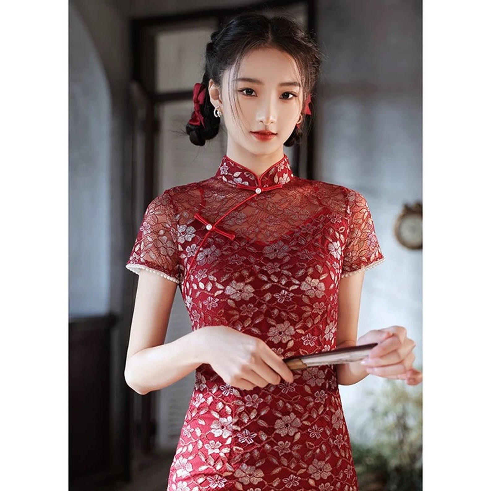 Red Qipao Chinese New Year Dress Wedding Qipao Modern - Etsy