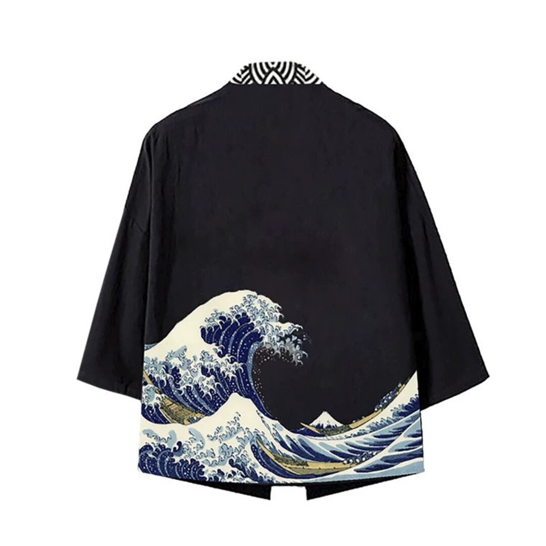 Black Cotton and Linen Haori Black Haori 'behind the - Etsy