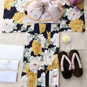 9 Patterns Japanese Yukata Set With Obi Belt 9PCS Set/ Japanese Women ...