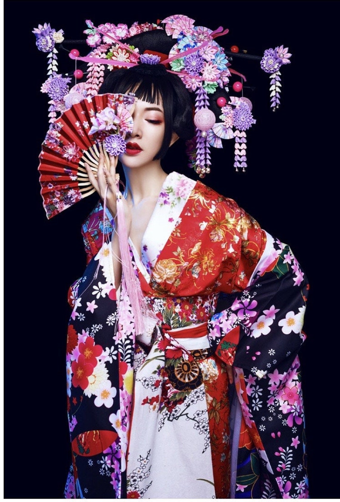 Custom-fit Japanese Oiran Kimono Set / Bespoke Kimono Japanese - Etsy