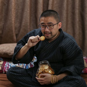 Men's Japanese Traditional Jinbei Pyjamas Kimono, Men Kimono Pants ...