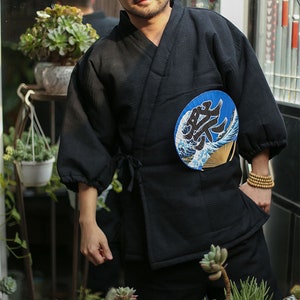 Men's Japanese Traditional Jinbei Pyjamas Kimono, Men Kimono Pants ...