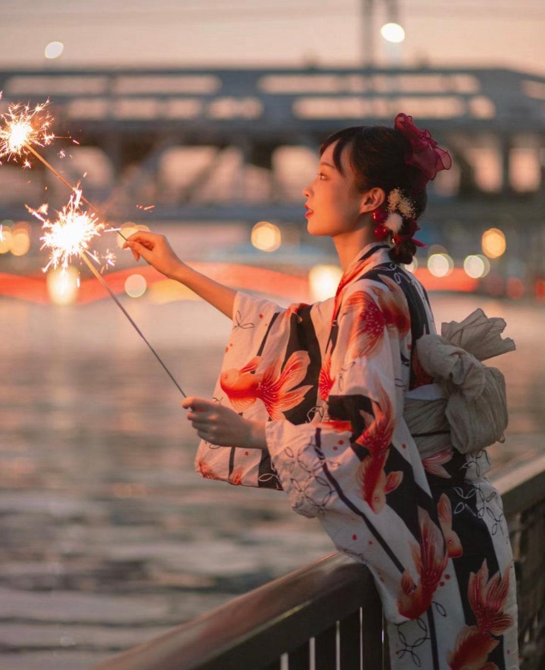 Japanese Goldfish Yukata, Summer Yukata, Summer Kimono - Etsy