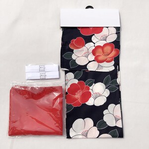 Japanese Yukata Set 3pcs Set With Obi Belt/ Japanese Women - Etsy