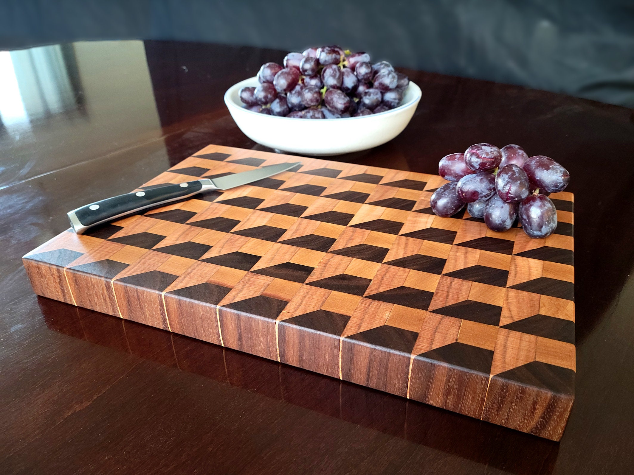 End Grain Cutting Board - Optical Illusion Box Pattern - Etsy