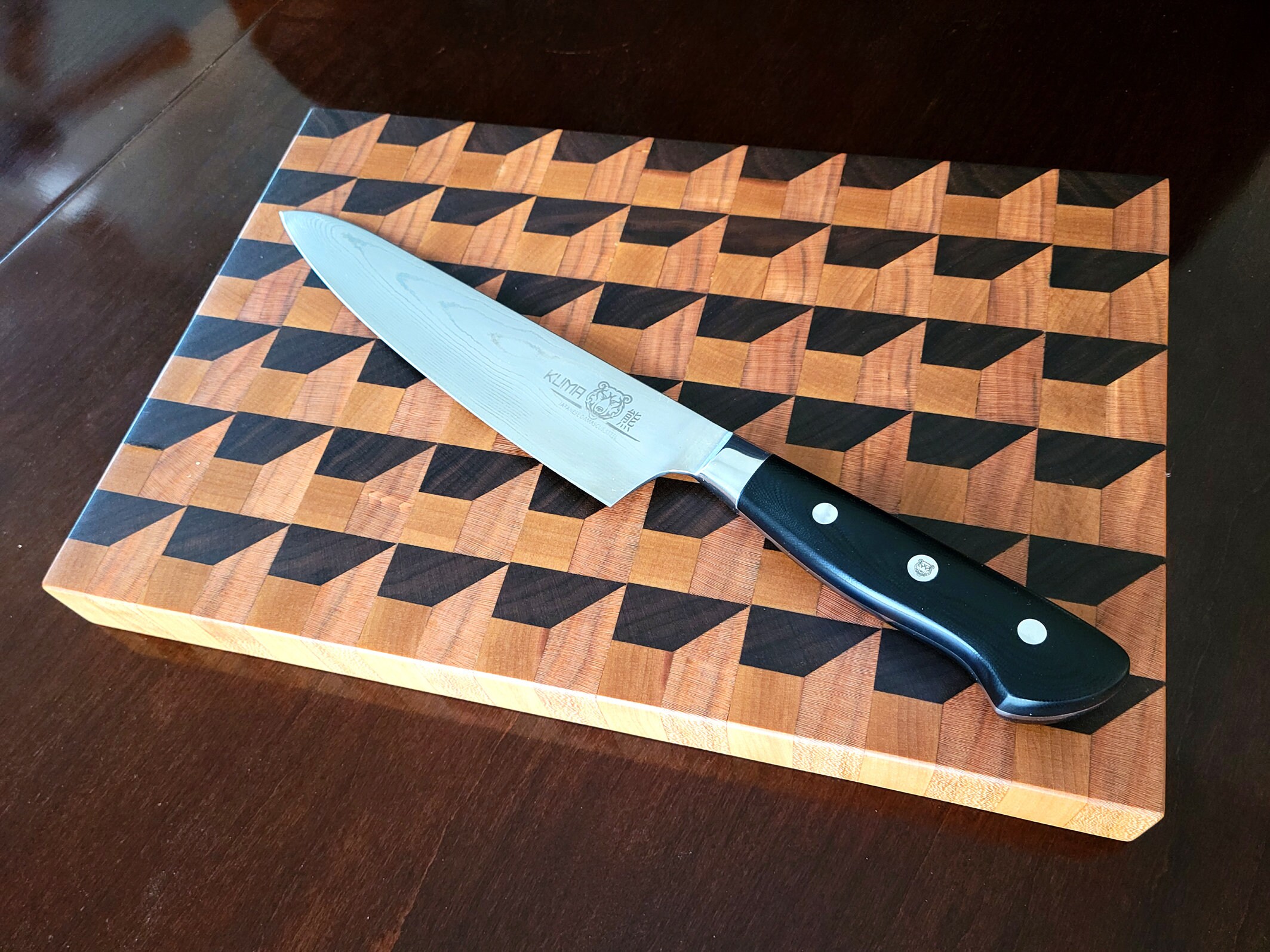 End Grain Cutting Board - Optical Illusion Box Pattern - Etsy