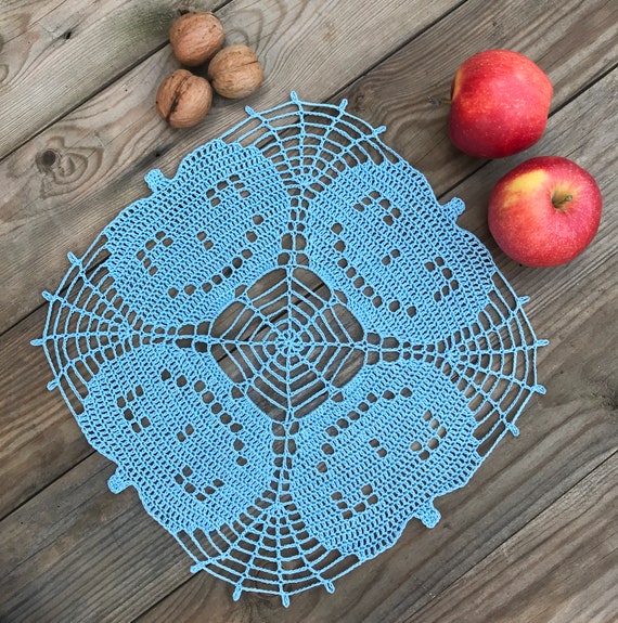 Blue Pumpkin Crochet Doily Halloween Crochet Pumpkin Doily - Etsy