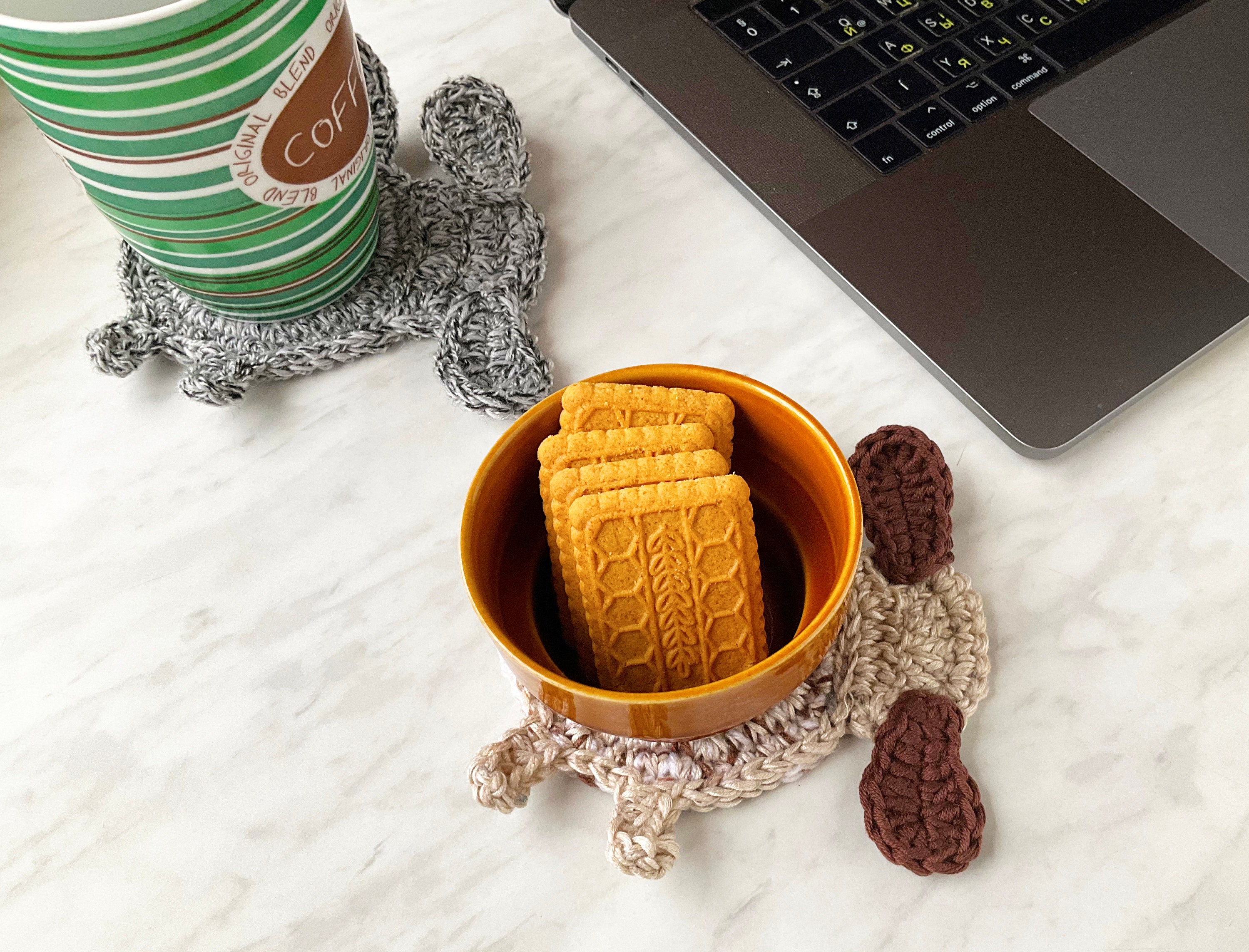 Cute Coasters Dog Crochet Coasters Mug Rug Dog Butt Coasters Dog Dad ...