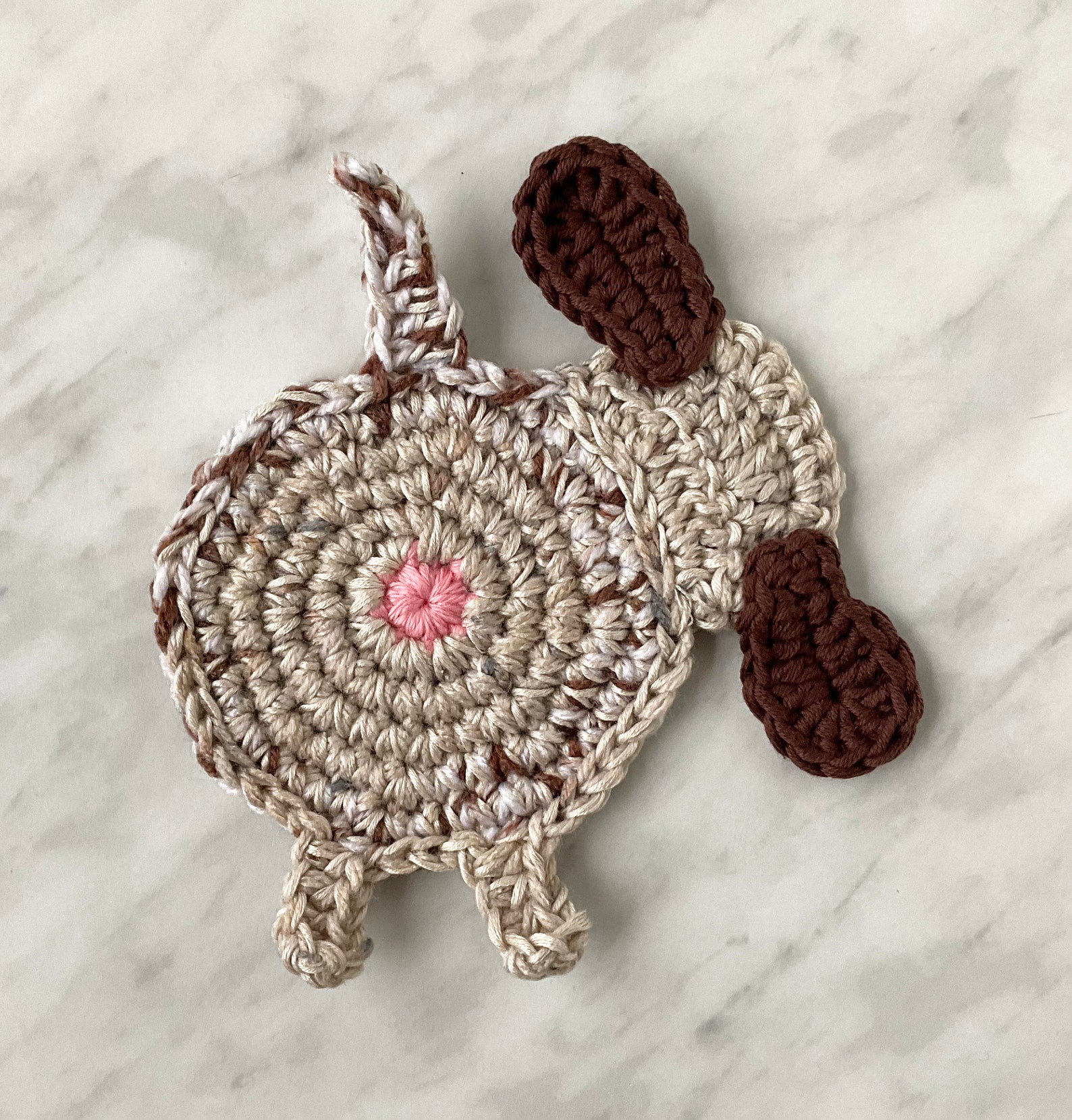 Cute Coasters Dog Crochet Coasters Mug Rug Dog Butt Coasters Dog Dad ...