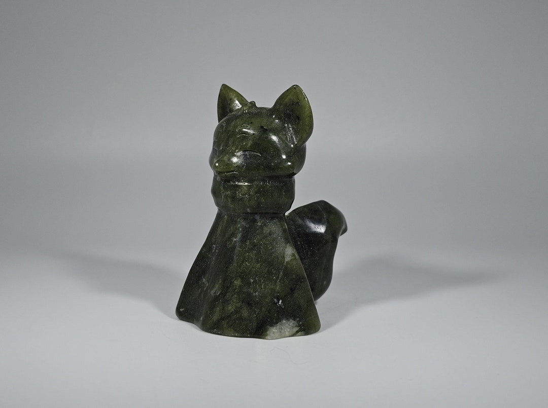 Green Jade Fox Carving 2.3" Tall - Etsy