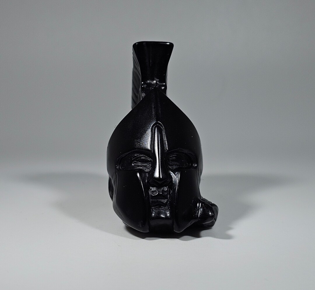 Obsidian Spartan Helmet Carving 2 Tall - Etsy