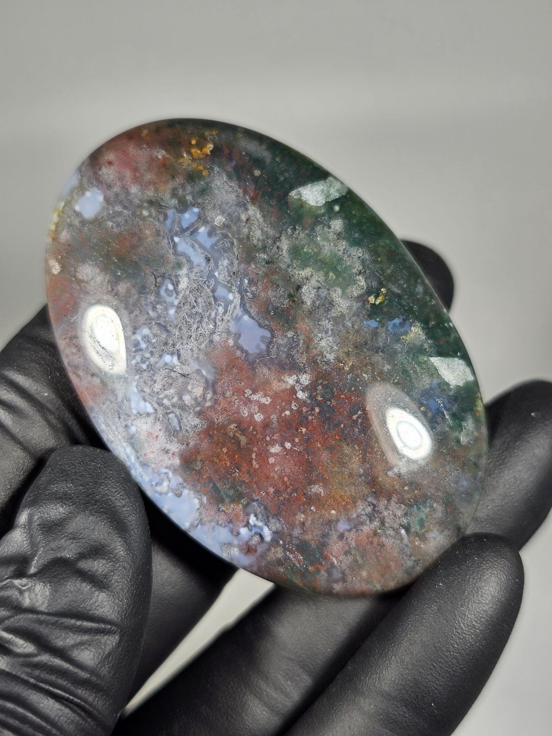 Colorful Ocean Jasper Palm Stone - Etsy
