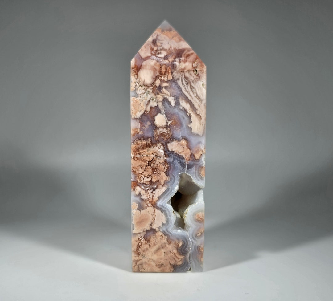 3.9 Pink Agate Cotton Candy Agate Tower - Etsy