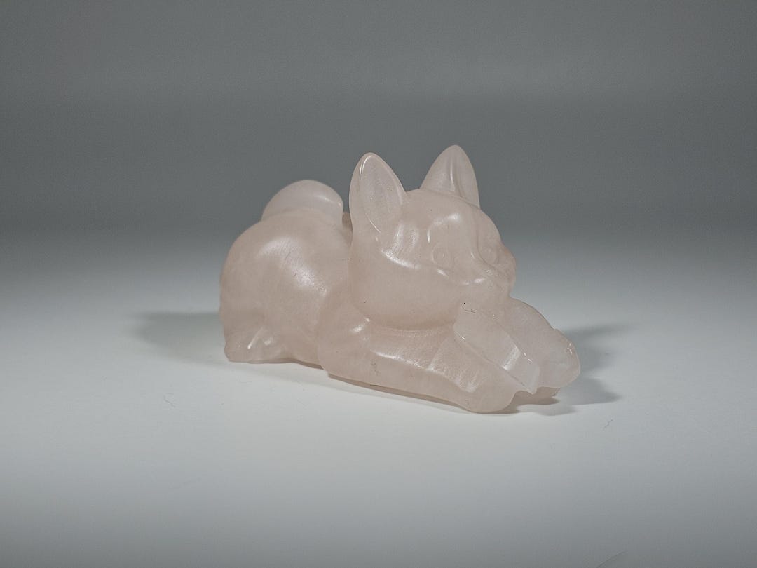 Rose Quartz Cat With Butterfly Carving - Etsy