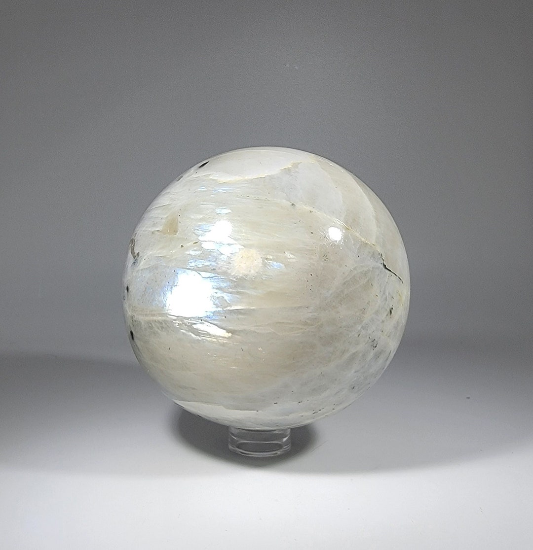 Large 74mm Flashy Green Moonstone Sphere - Etsy