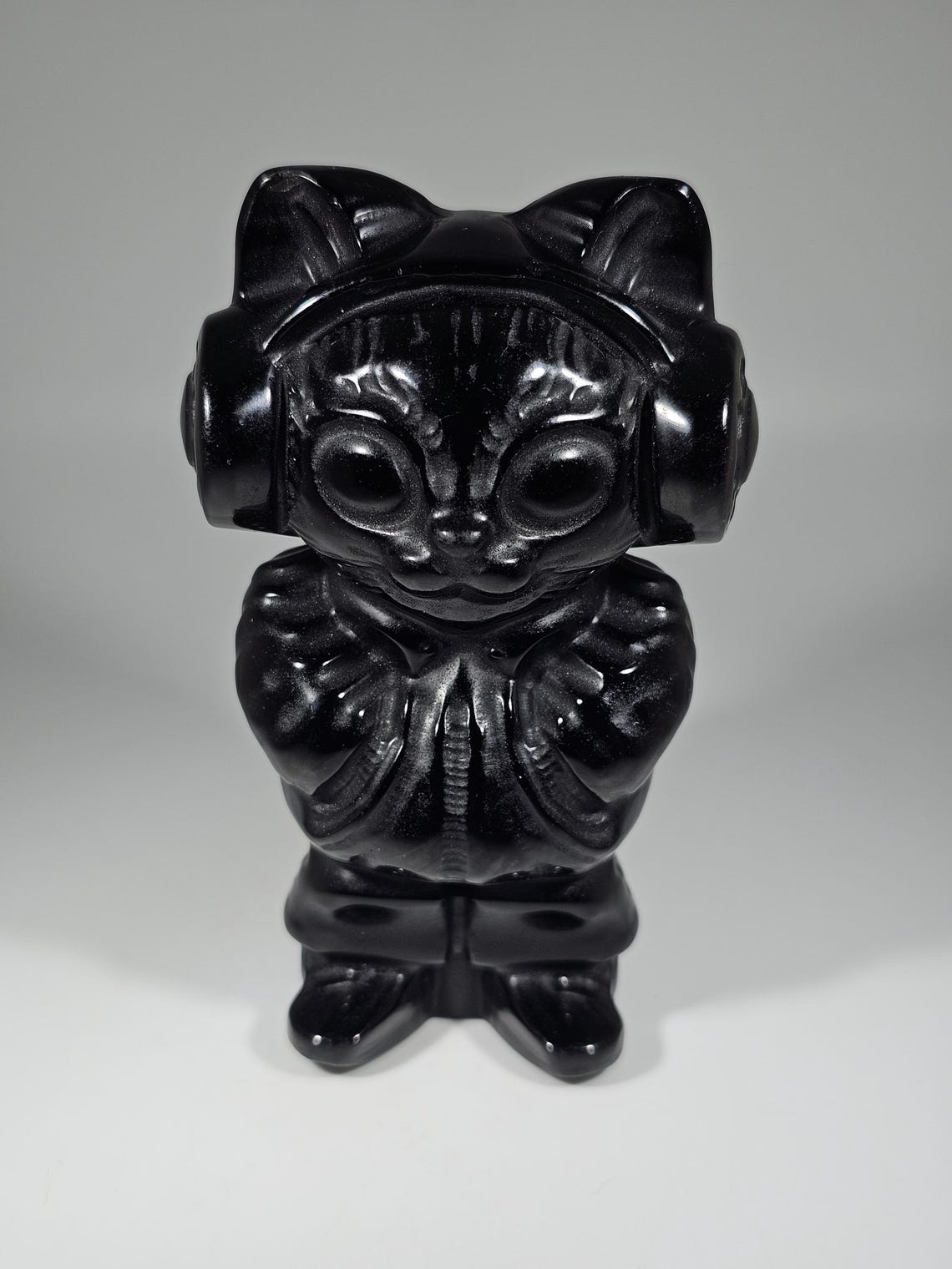 Obsidian Cat Carving - Etsy