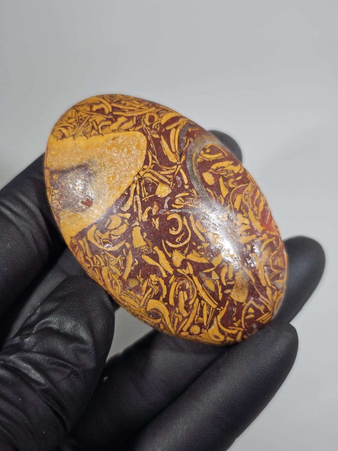Calligraphy Jasper Palm Stone - Etsy