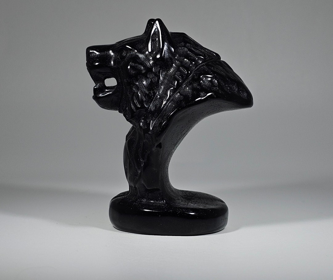 Obsidian Wolf Carving 2.99" Tall - Etsy