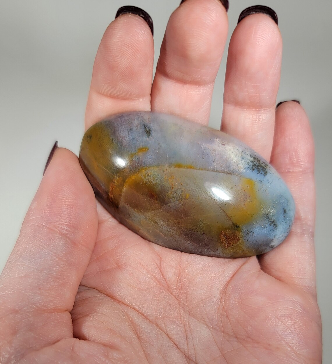Colorful Ocean Jasper Palm Stone - Etsy