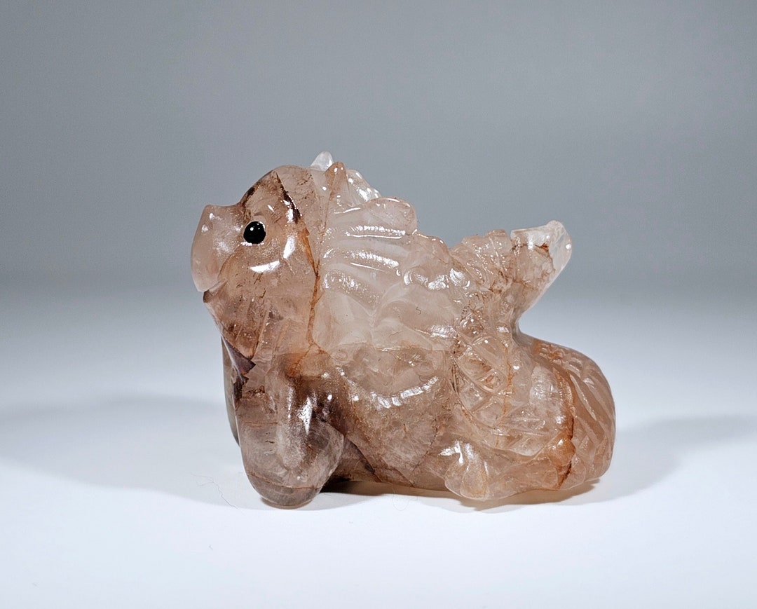 Adorable 2.2 Long Fire Quartz Dragon Carving imperfect - Etsy