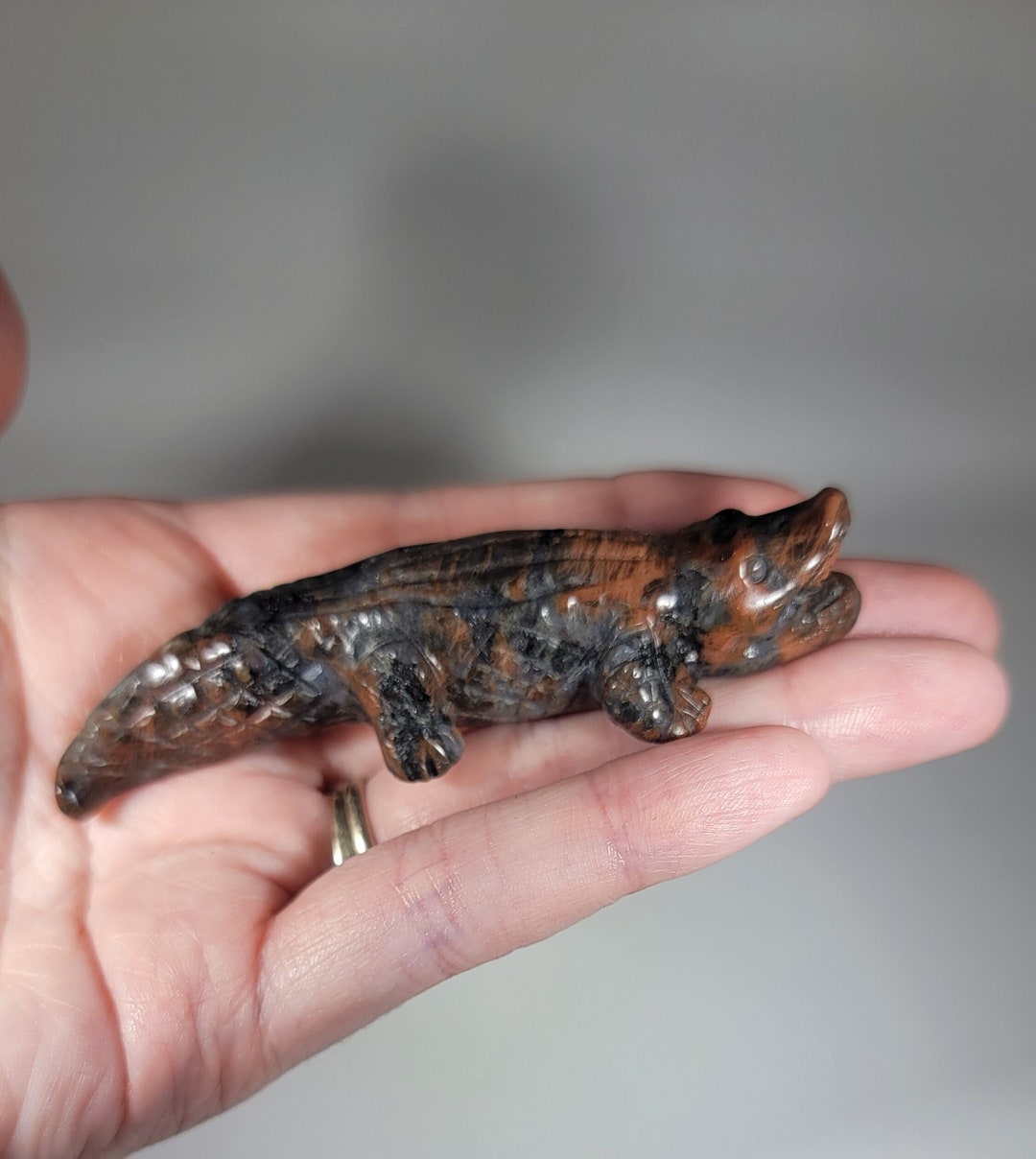 Red Larvikite Alligator Carving - Etsy