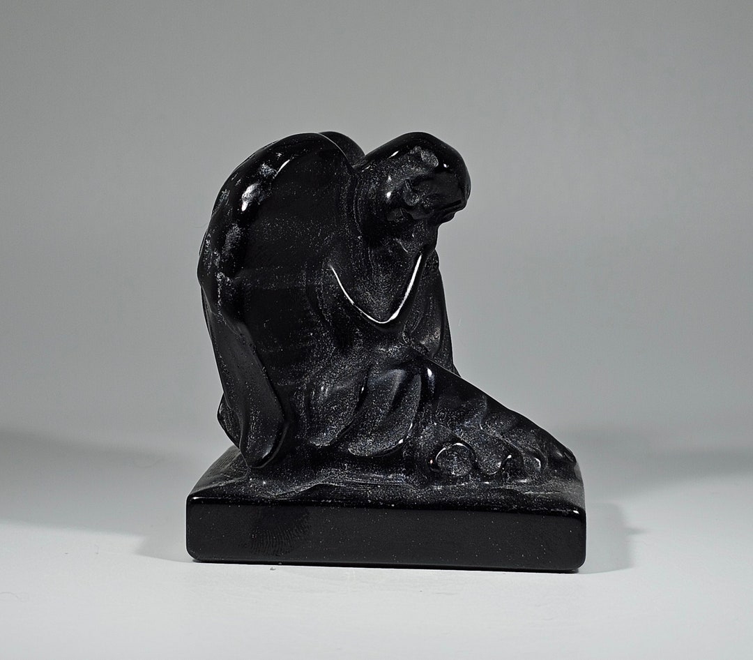 Obsidian Angel Carving 2.3 Tall - Etsy