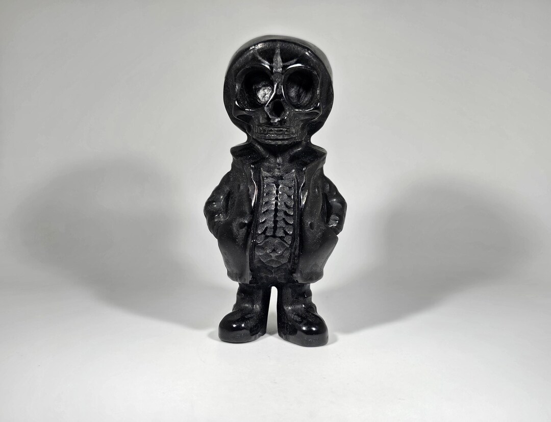 Obsidian Skeleton Carving 3.7" Tall Skull - Etsy