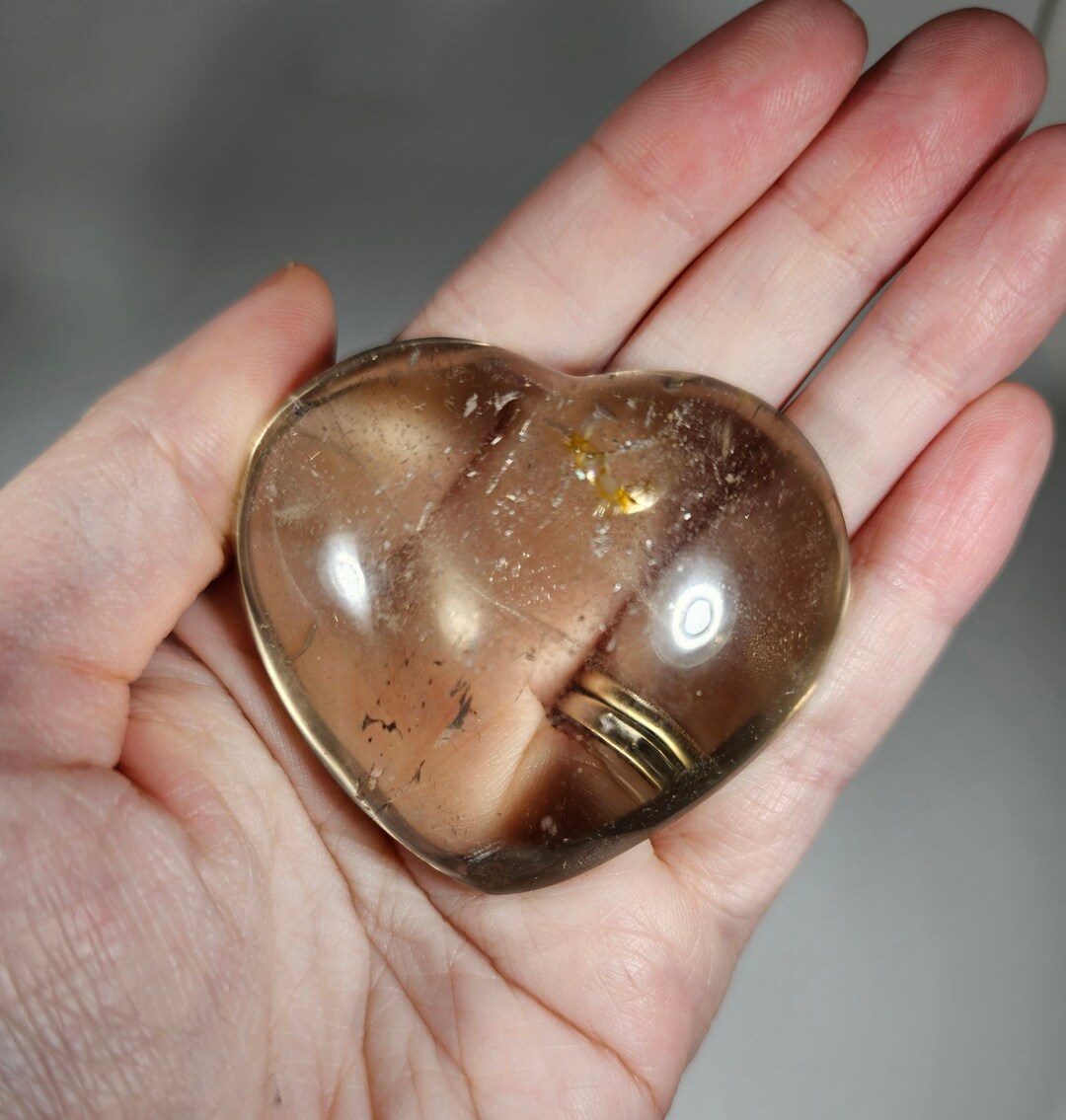 Smoky Quartz Heart Carving - Etsy
