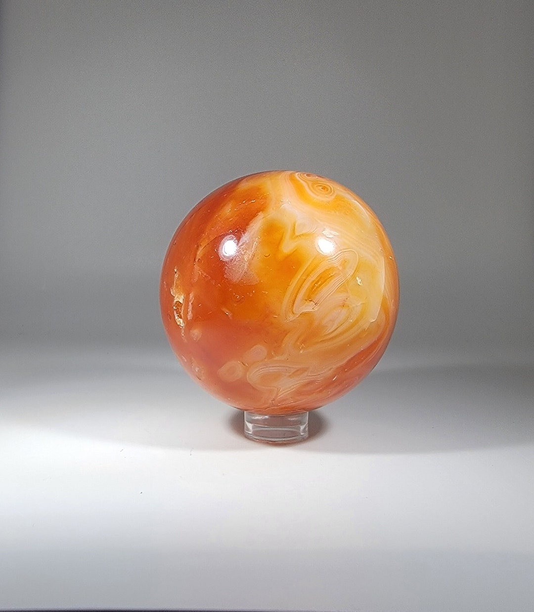 Beautiful Banded Carnelian Sphere With Druzy - Etsy