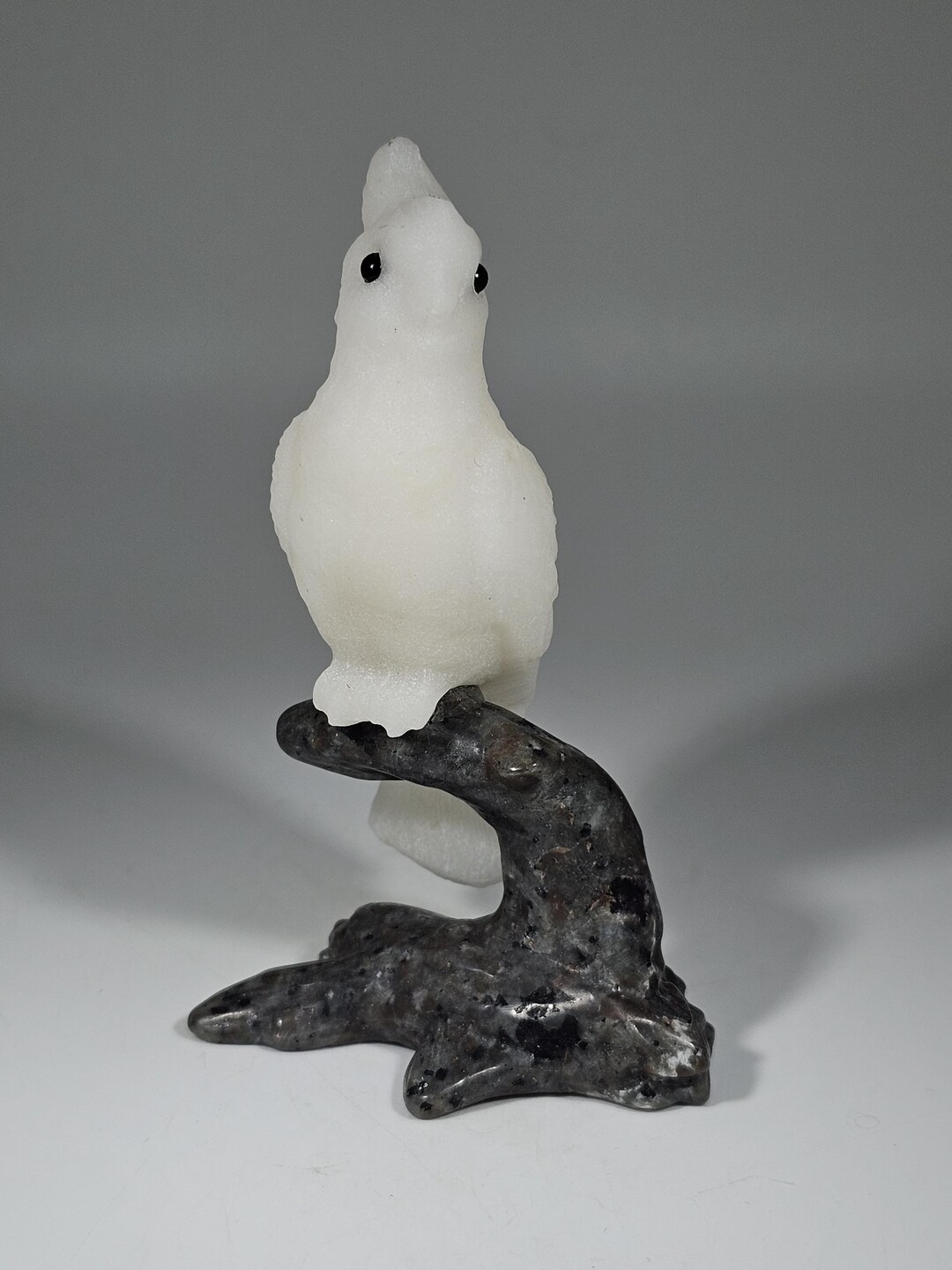 White Jade Bird on Yooperlite Tree Carving - Etsy