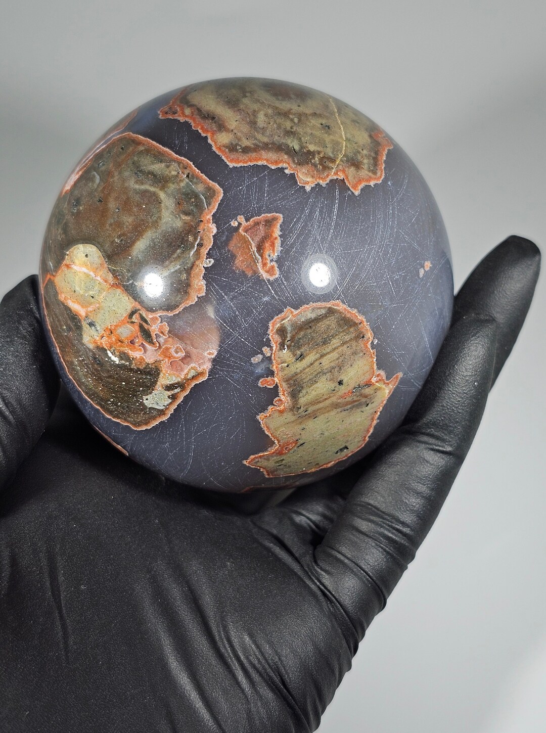 70mm Football Agate Sphere - Etsy