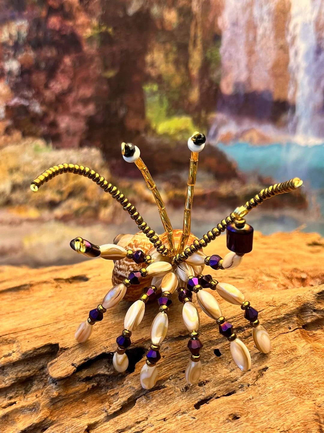 Handmade Beaded Hermit Crab (natural Shell) MULTIPLE COLOR OPTIONS - Etsy