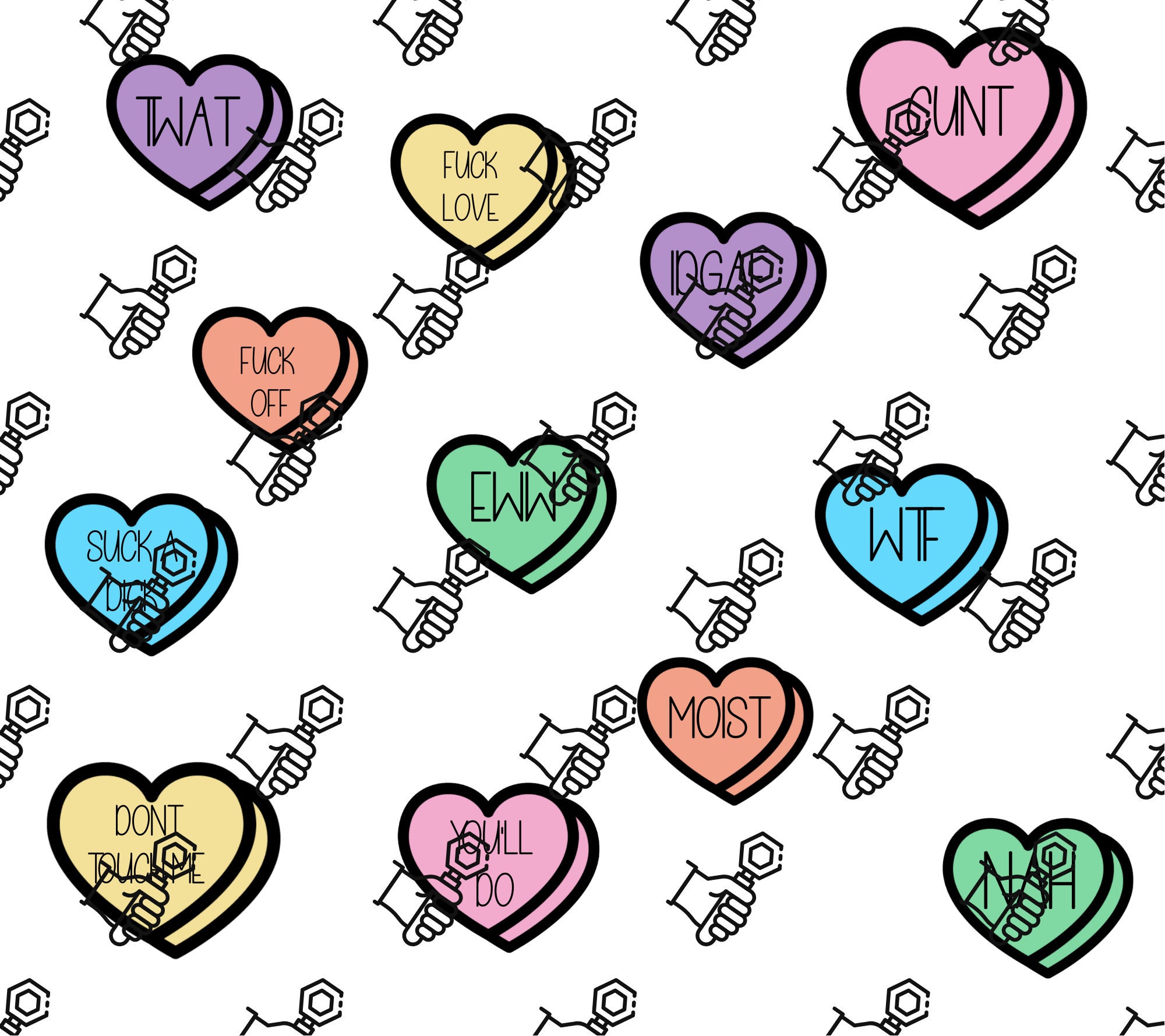 Inappropriate Candy Hearts Singles Day February Holiday Valentines Day ...