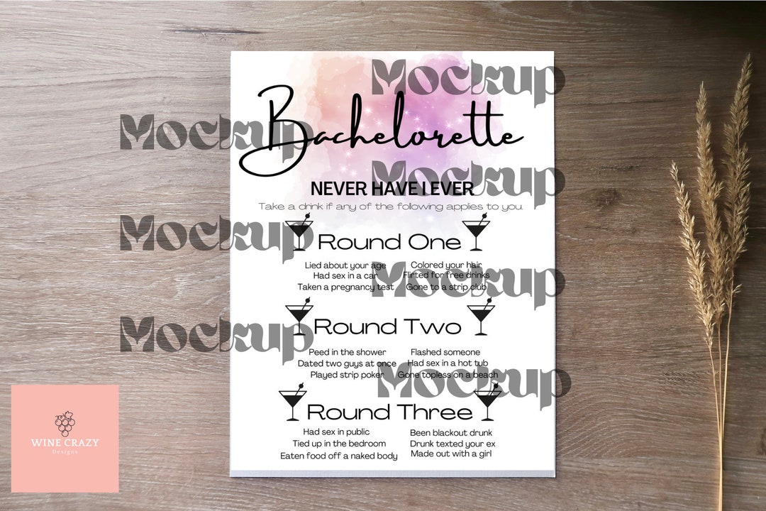 Never Have I Ever | Bridal Party Game | Bachelorette Party Game ...