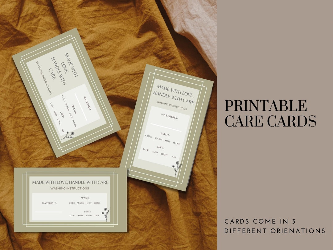 Printable Clothing Labels, Printable Care Tags Labels, Crochet Tags ...