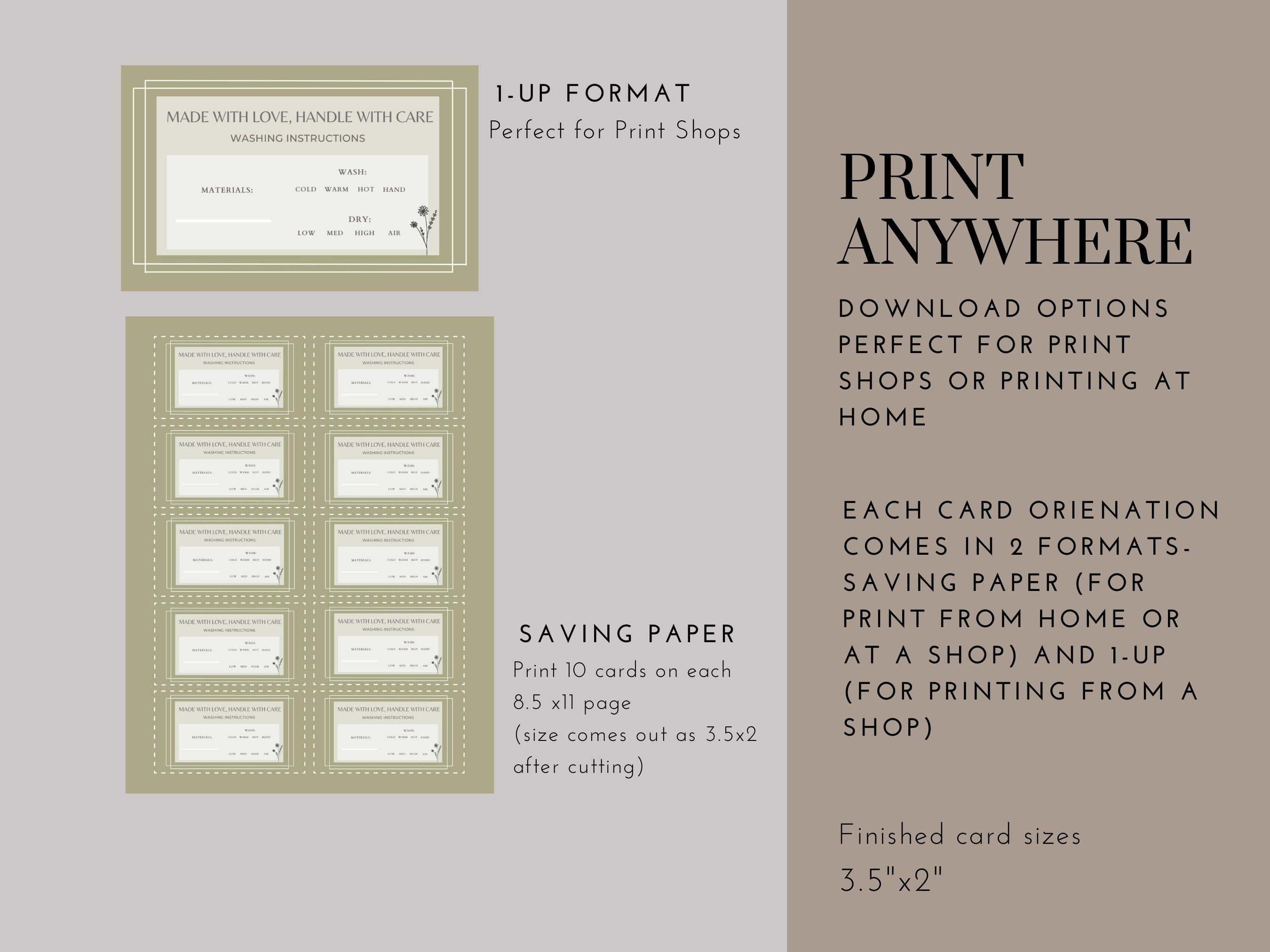 Printable Clothing Labels, Printable Care Tags Labels, Crochet Tags ...