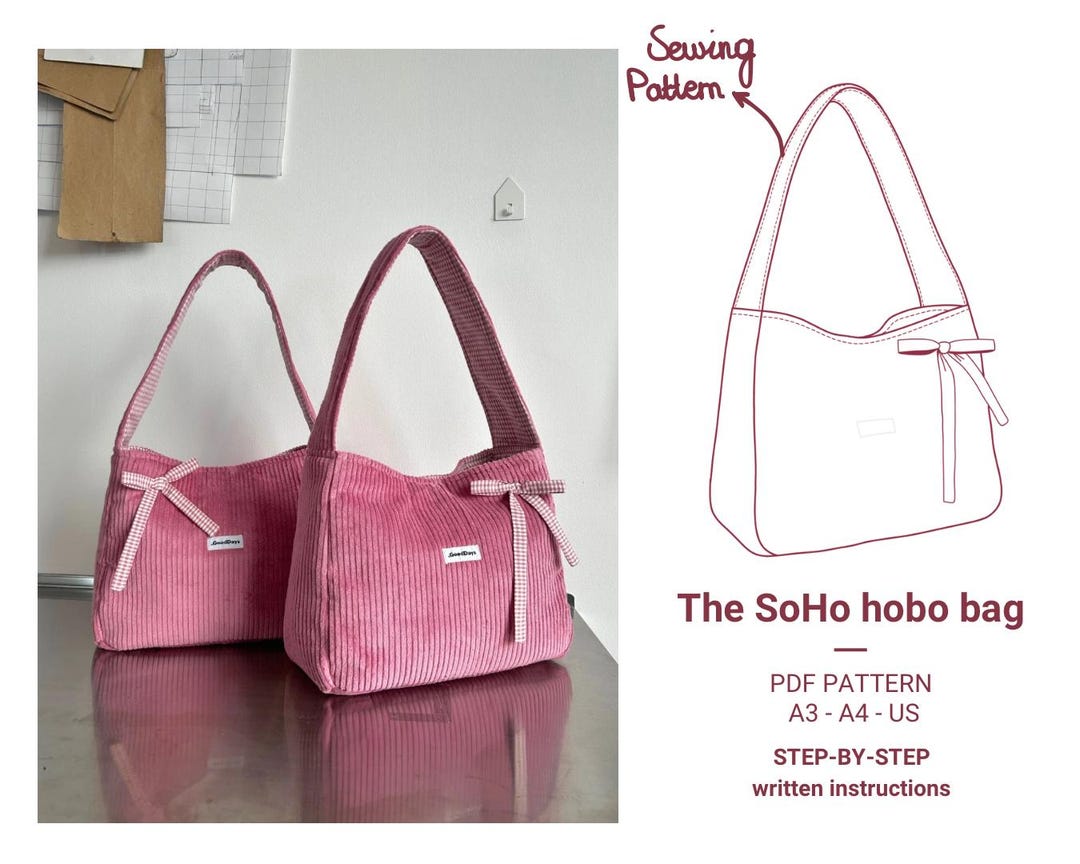 The Soho Hobo Bag Pdf Sewing Pattern - Etsy Israel