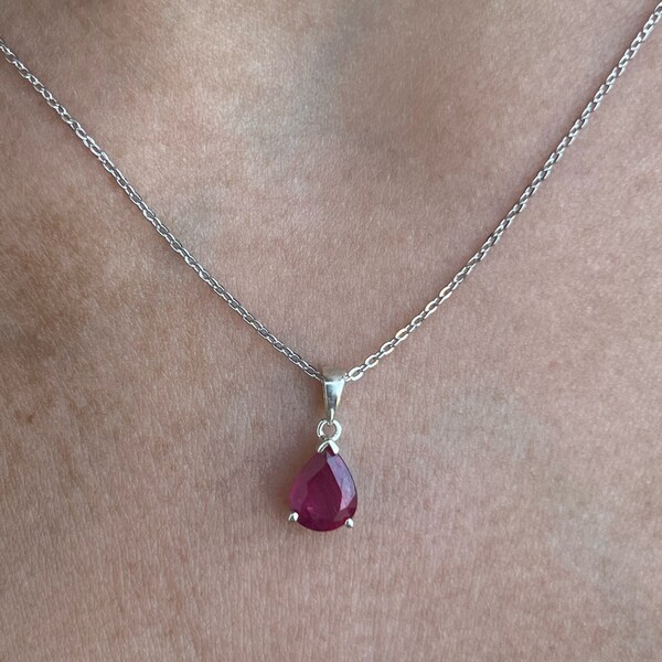 Natural Ruby Pendant - Etsy