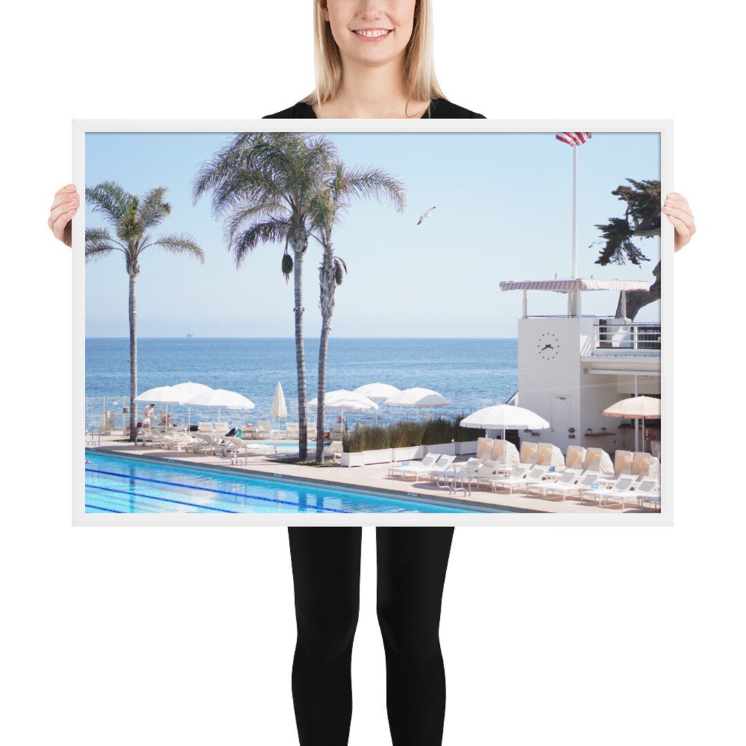 Framed Photograph - Santa Barbara Beach Club - Southern California ...