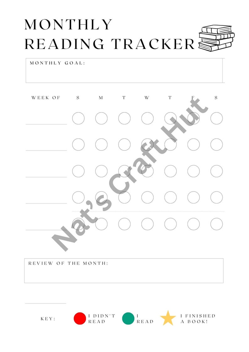 Printable Monthly Reading Challenge Trackerbook Planner PDF and ...