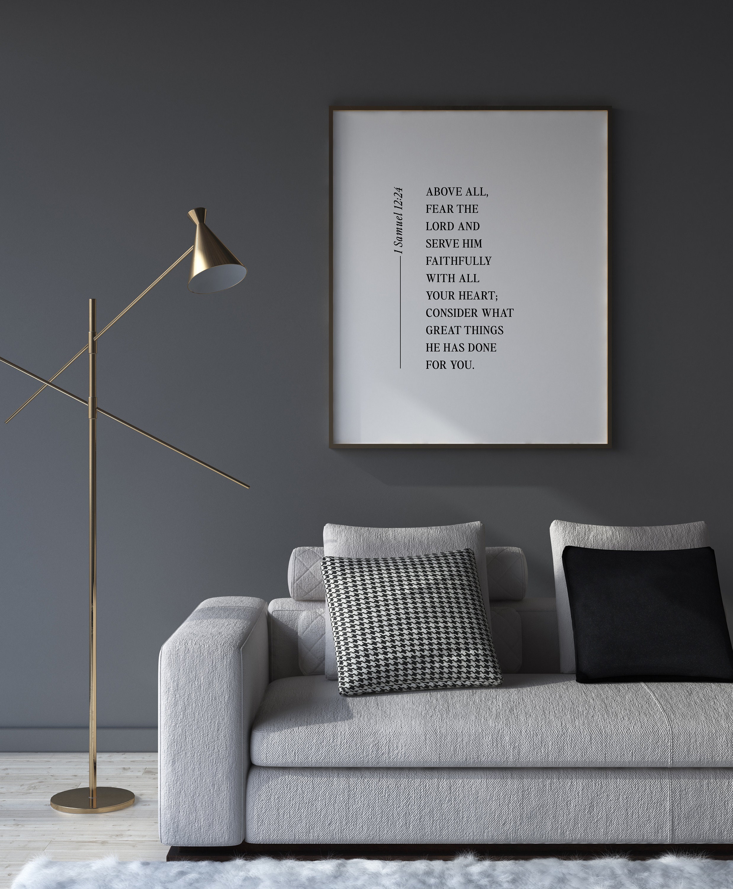 1 Samuel 12: 24 Bible Verse Print, Above All Fear the Lord and Serve ...