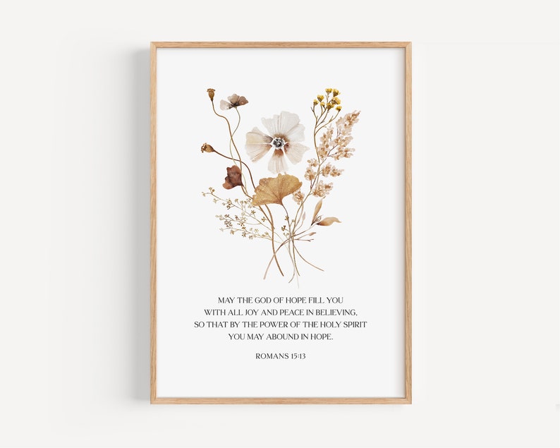 Set of 3 Bible Verse Prints, Christian Wall Art Printable, Faith Hope ...