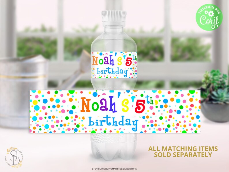 Editable Polka Dots Birthday Thank You Tag Kids Party Favor - Etsy