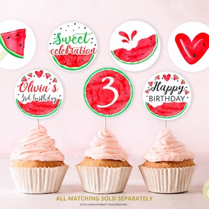 Editable Sweet Melon Summer Party Celebration Bottle Labels, Watermelon ...