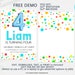 Editable Boy 4th Birthday Polka Dots Invitation, Boy Fourth Party ...
